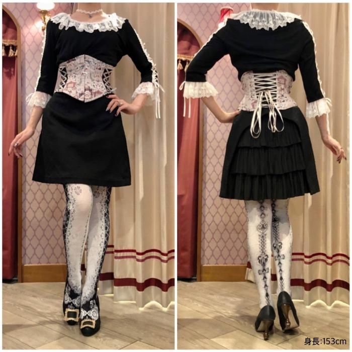 corset over knee socks SIDE LACE-UP -WHITE&BLACK- - 【公式 corset over knee socks SIDE LACE-UP -WHITE&BLACK- - 【公式